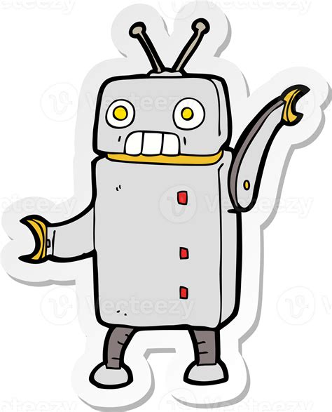 Sticker Of A Cartoon Funny Robot 36450637 Png