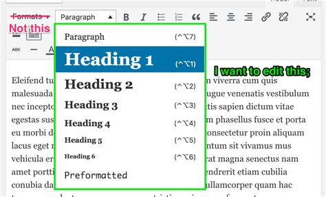 how to edit the actual paragraph dropdown in tinymce with custom text