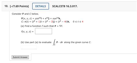 Solved 10 17 69 Points DETAILS SCALCET8 16 3 017 Chegg Com