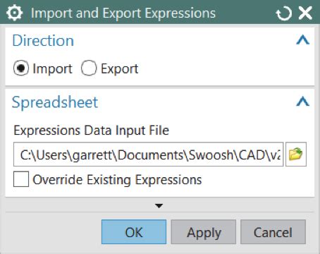 Working With Spreadsheet Data In NX Swoosh Technologies