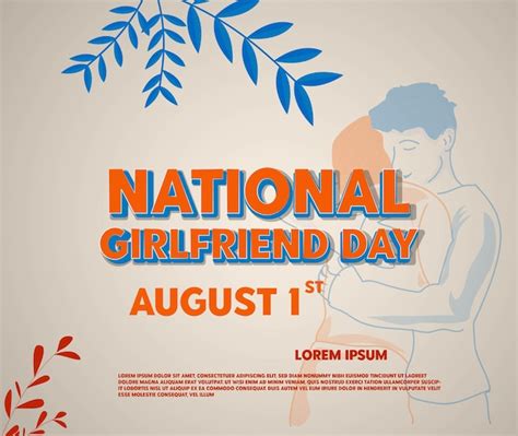 Premium Vector National Girlfriend Day August 1st Poster Banner