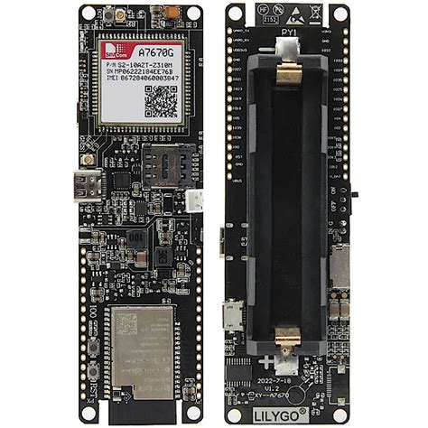 T A7670g R2 Sim 4g Lte Cat1 Gsmgprs Com Gps L76k Esp32 Wrover E Suporte De Bateria 18650
