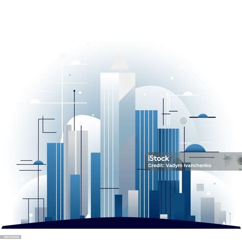 도시를 닮은 선과 기하학적 요소의 시각적으로 놀라운 구성 벡터 그림은 간단한 최소 기하학적 플랫 스타일입니다 다양한 창작 프로젝트 프리젠테이션 포스터 도시에 대한 스톡 벡터