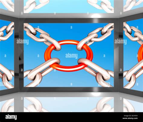 Chains Joint On Screen Shows Unity Stock Photo Alamy
