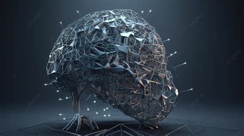 전선과 연결로 덮인 뇌의 모양 다각형 구조로 둘러싸인 두뇌와 3d 렌더링 추상적 인 배경 복잡한 마음 개념 기술과 두뇌 배경 일러스트 및 사진 무료 다운로드 Pngtree