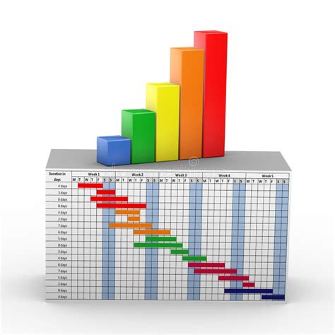3d Gantt Chart Progress Stock Illustration Illustration Of Construction 28614471