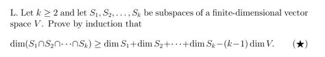 Solved L Let K≥2 And Let S1s2sk Be Subspaces Of A