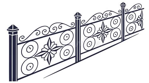 Ornate Wrought Iron Gate Fence Decorative Metalwork Vector Art Vector Design Generative Ai