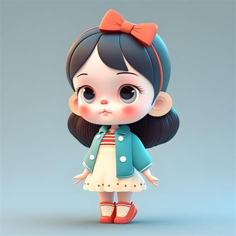 Premium Photo Cute Girl Character Design Generative Ai