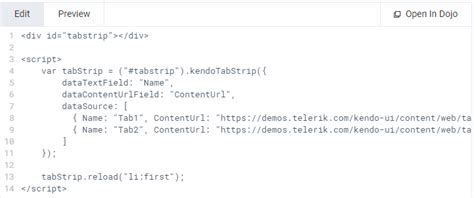 Documentation Error In Tabstrip Reload Method Issue 4928 Telerik