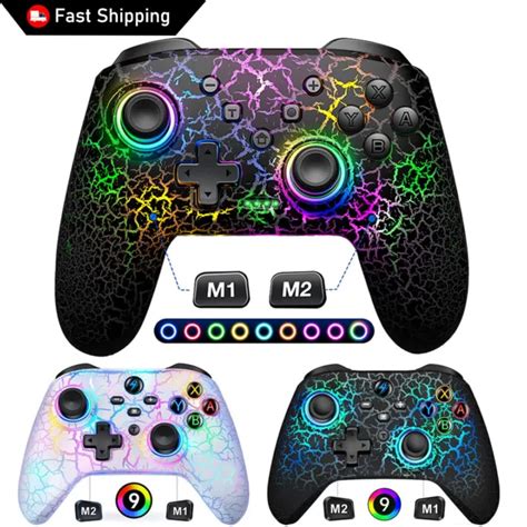 SWITCH GAMEPAD WIRELESS Pro Controller For Nintendo Switch OLED Lite RGB Lights PicClick UK