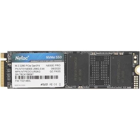 256 ГБ Внутренний Ssd диск Netac Накопитель Ssd M 2 N930e Pro 256gb Pcie 3 0 X4 3d Nand