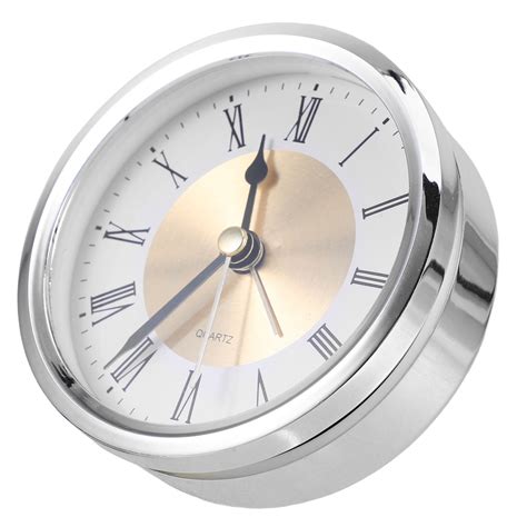 Masteelf Exquisite Round Crystal Clock Insert Embedded Quartz Clock