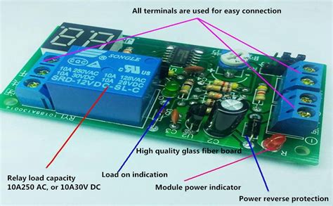 DC V Adjustable Timer Relay Relay Timing Module Adjustable Time Switch Module Digital LCD