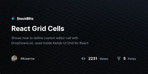 React Grid Cells StackBlitz