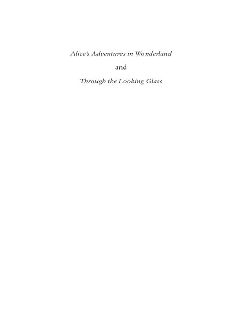 Alice Extract Pdf Through The Looking Glass Alices Adventures In