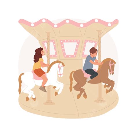 Merry Go Round Isolated Cartoon Vector Illustration Cartoon Clipart