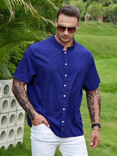 Manfinity Homme Men Allover Print Button Up Shirt Shein Usa