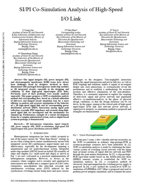 Si Pi Co Simulation Analysis Of High Speed I O Link Pdf Electrical Impedance Electrical