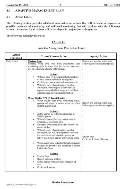 Adaptive Management Plan 2006 Oha Okanogan Highlands Alliance