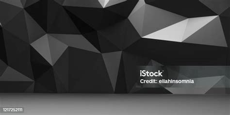 흰색 배경 3d 렌더링 그림에 삼각형 모양과 추상 벽 다각형 어두운 회색과 검은 색 기하학적 구조 0명에 대한 스톡 사진 및