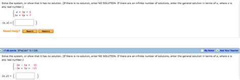 Solved Solve The System Or Show That It Has No Solution