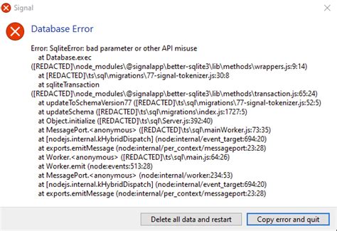 [severe bug] database error after latest signal desktop update signal desktop won t launch at