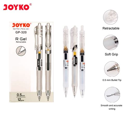 Jual 1 Lsn 12 Pcs Gel Pen Pulpen Pena Joyko Gp 320 R Gel 05 Mm