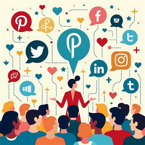 Social Media Network Illustration With User Interaction Premium Ai Generated Image