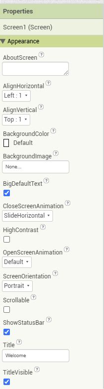 Cant See Logo Option In Mit App Inventor Under Screen1 Mit App Inventor Help Mit App