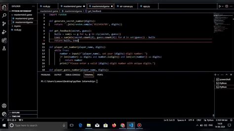 Sahitya Dubey On Linkedin Cipherbytetechnologies Pythonprogramming Internship Mastermindgame
