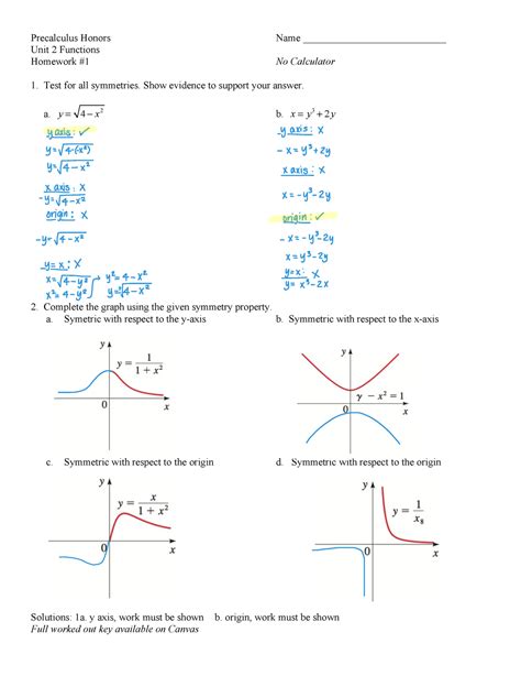 02 Hw 1 Math Worksheet Precalculus Honors Name Unit 2 Worksheets Library