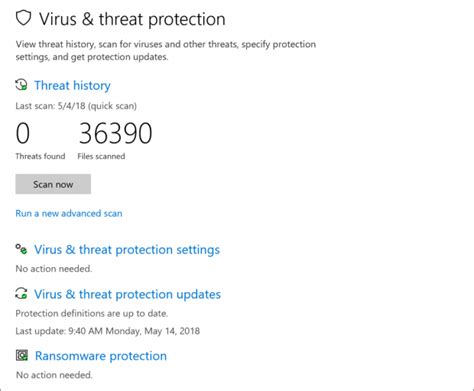 Enable Windows 10 Defender Ransomware Protection