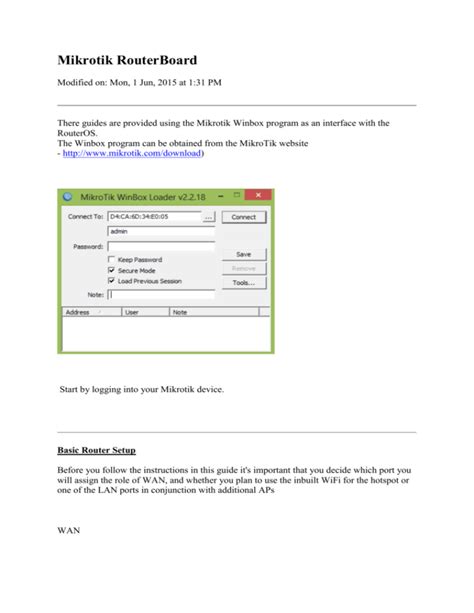 Mikrotik RouterBoard