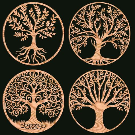 08 Tree Laser Cut Svg Files Vector Files For Wood Laser Cutting Glowforge Tree Laser Cut