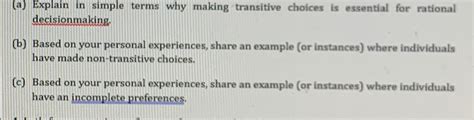 solved a ﻿explain in simple terms why making transitive