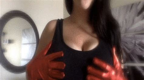 Shiny Red Gloves You Love Goddess Macha Clips4sale