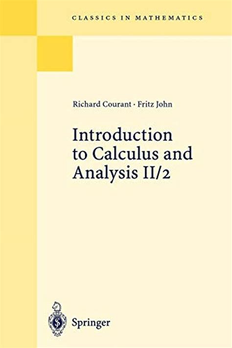 Pre Owned Introduction To Calculus And Analysis Vol Ii2 Classics In