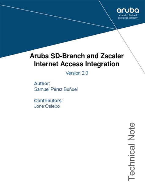Aruba Sd Branch And Zscaler Internet Access Integration Pdf Virtual