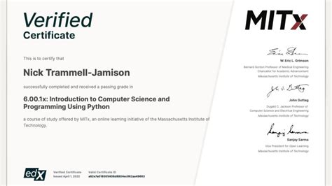 Python Computerscience Mitx Edx Nick Trammell
