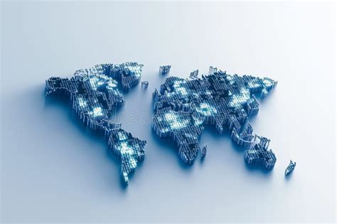 A World Map Creatively Rendered In Binary Code Showcasing A Modern