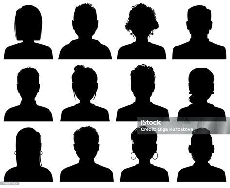 실루엣 아바타입니다 사람 사무실 전문 프로필 익명의 머리 여성과 남성 얼굴 검은 초상화 아이콘 벡터 세트 아이콘에 대한 스톡 벡터 아트 및 기타 이미지 Istock