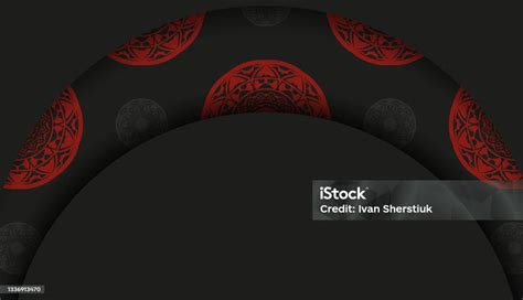 텍스트 및 빈티지 패턴에 대한 공간이있는 템플릿을 초대합니다 추상 패턴이 있는 검은색빨간색 으로 엽서의 벡터 디자인 0명에 대한 스톡 벡터 아트 및 기타 이미지 Istock