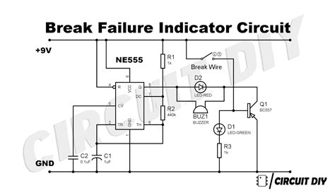 Brake Failure Indicator Using 555 Timer Circuit Diagram Brak