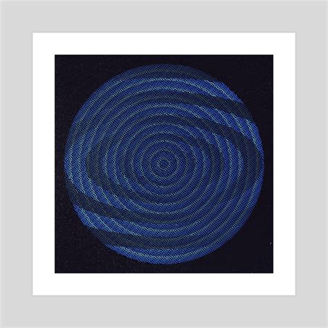 Solar System Neptune Geometric Opart Moire Pattern Ornament An Art Print By Alice Iranon Inprnt