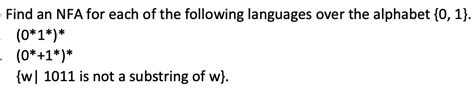 Solved Find An NFA For Each Of The Following Languages Over Chegg Com