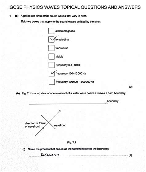 Solution Igcse Physics Waves Topical Questions Studypool