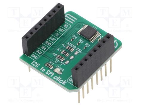 i2c to spi click mikroe click board prototype board comp sc18is602b 3 3vdc mikroe 3743