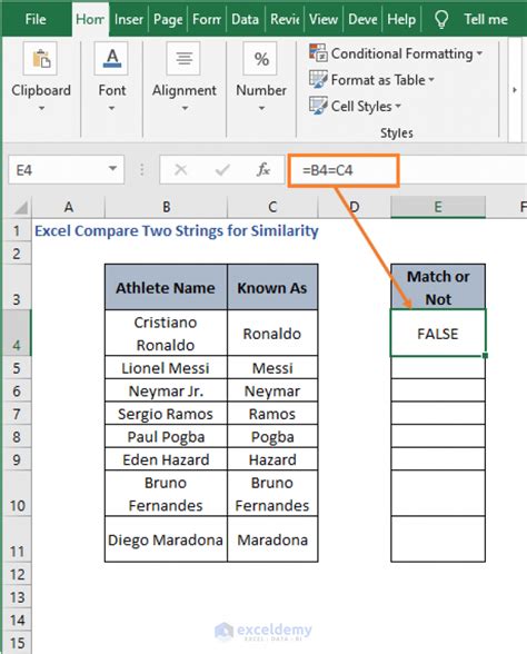 Excel Compare Two Strings For Similarity 3 Easy Ways Exceldemy