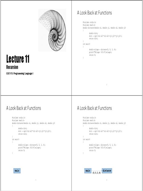 A Look Back At Functions Recursion Pdf Recursion Subroutine